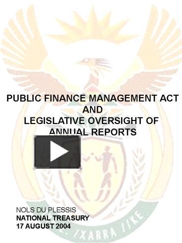 PPT – PUBLIC FINANCE MANAGEMENT ACT PowerPoint presentation | free to ...