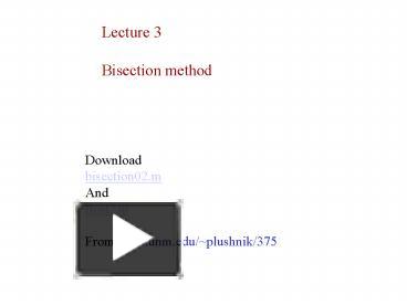 Bisection method presentation | free to download