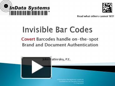 Invisible Bar Codes presentation | free to view