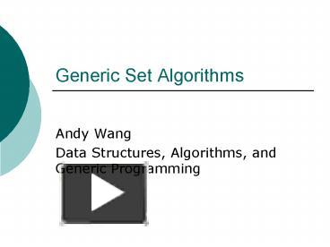 PPT – Generic Set Algorithms PowerPoint presentation | free to download ...