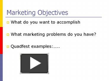 PPT – Marketing Objectives PowerPoint presentation | free to view - id ...
