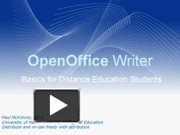 OpenOffice Writer presentation | free to view