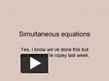 Simultaneous equations presentation | free to download