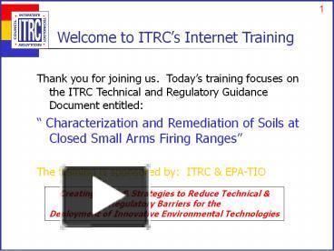 PPT – Welcome to ITRC PowerPoint presentation | free to download - id ...