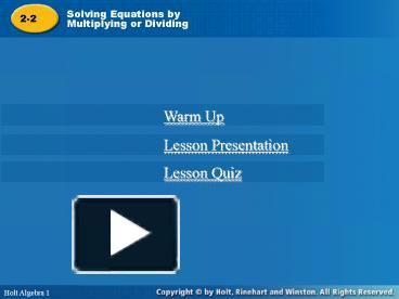 PPT – Solving Equations by PowerPoint presentation | free to download ...