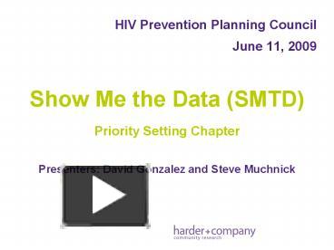 PPT – Show Me the Data (SMTD) Priority Setting Chapter PowerPoint ...