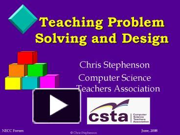 PPT – Teaching Problem Solving and Design PowerPoint presentation ...