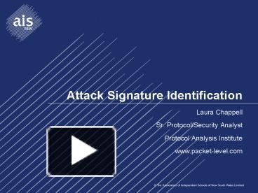 PPT – Attack Signature Identification PowerPoint presentation | free to ...