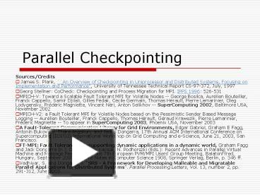 PPT – Parallel Checkpointing PowerPoint presentation | free to view ...