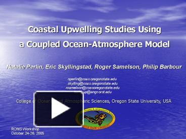 Natalie Perlin, Eric Skyllingstad, Roger Samelson, Philip Barbour ...