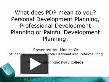 What does PDP mean to you? Personal Development Planning, Professional ...