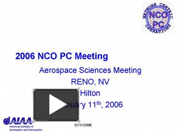 PPT – 2006 NCO PC Meeting PowerPoint presentation | free to view - id ...