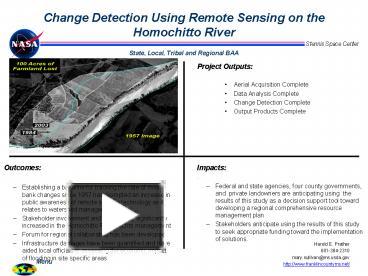 Change Detection Using Remote Sensing on the Homochitto River ...