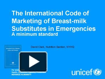 The International Code of Marketing of Breastmilk Substitutes in ...