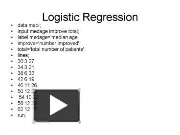 Logistic Regression presentation | free to view