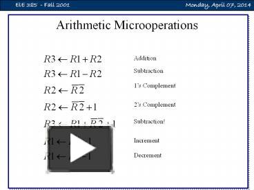 Arithmetic Microoperations presentation | free to view