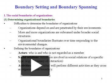 Boundary Setting and Boundary Spanning presentation | free to view