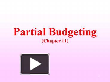 Partial Budgeting Chapter 11 presentation | free to view