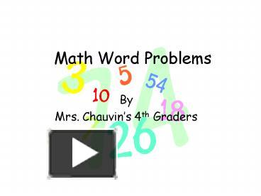 Math Word Problems presentation | free to view