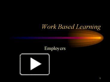 PPT – Work Based Learning PowerPoint presentation | free to view - id ...