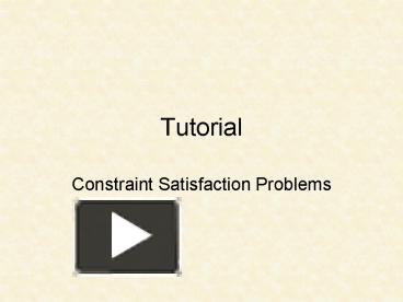 PPT – Constraint Satisfaction Problems PowerPoint presentation | free ...