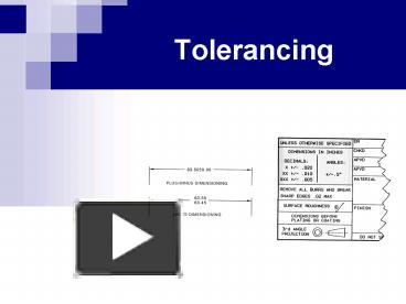 Tolerancing presentation | free to view