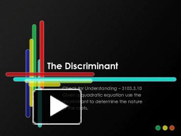 PPT – The Discriminant PowerPoint presentation | free to view - id ...