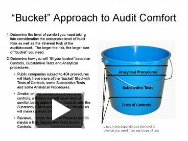 Bucket Approach to Audit Comfort presentation | free to view