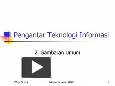 PPT – Pengantar Teknologi Informasi PowerPoint presentation | free to ...