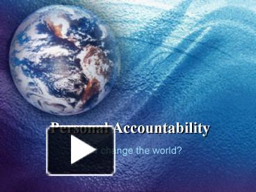 Personal Accountability presentation | free to view