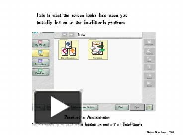 This is what the screen looks like when you initially log on to the ...