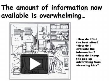 PPT – The amount of information now available is overwhelming ...