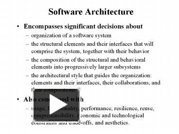 PPT – Software Architecture PowerPoint presentation | free to view - id ...