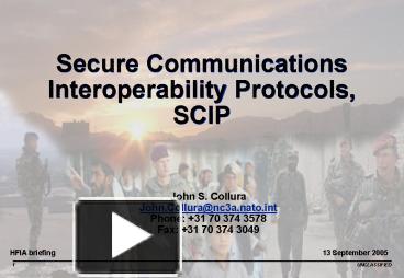 Secure Communications Interoperability Protocols, SCIP presentation ...
