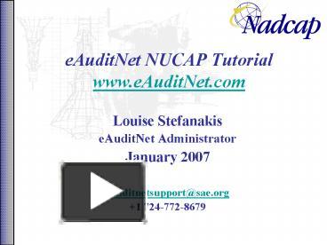 PPT – eAuditNet NUCAP Tutorial www'eAuditNet'com PowerPoint ...
