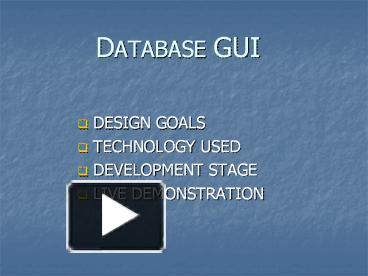 DATABASE GUI presentation | free to download