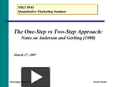 The One-Step vs Two-Step Approach: Notes on Anderson and Gerbing (1988 ...