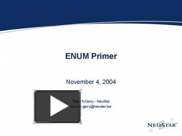 PPT – ENUM Primer PowerPoint presentation | free to download - id ...