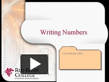 PPT – Writing Numbers PowerPoint presentation | free to view - id ...