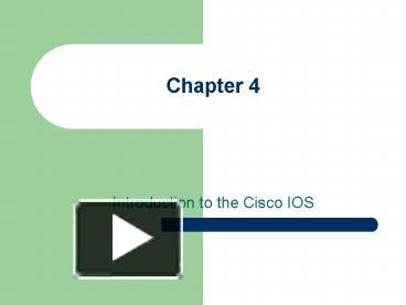 Introduction to the Cisco IOS presentation | free to view