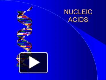 PPT – NUCLEIC ACIDS PowerPoint presentation | free to view - id: 26a8ee ...