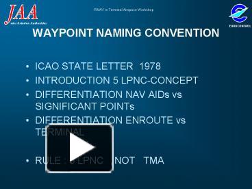 WAYPOINT NAMING CONVENTION presentation | free to view