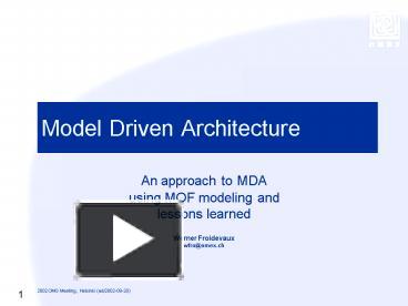 PPT – Model Driven Architecture PowerPoint presentation | free to view ...