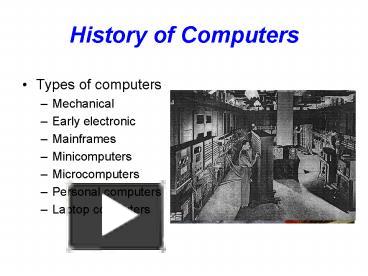 PPT – History of Computers PowerPoint presentation | free to view - id ...