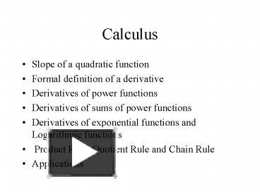 Calculus presentation | free to view