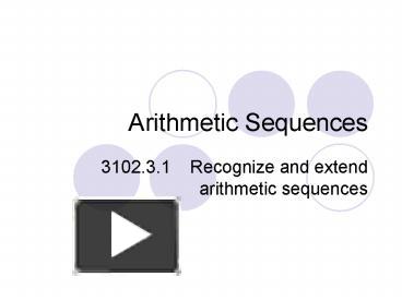 Arithmetic Sequences presentation | free to view