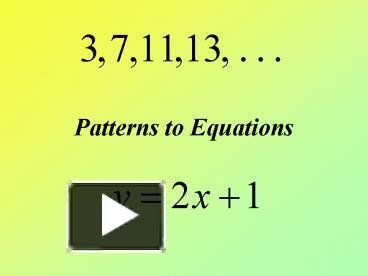 Patterns to Equations presentation | free to download