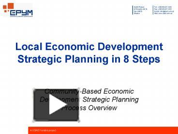 Local Economic Development Strategic Planning in 8 Steps presentation ...