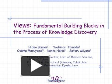 Views: Fundamental Building Blocks in the Process of Knowledge ...