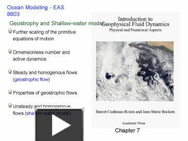 Ocean Modeling EAS 8803 presentation | free to view
